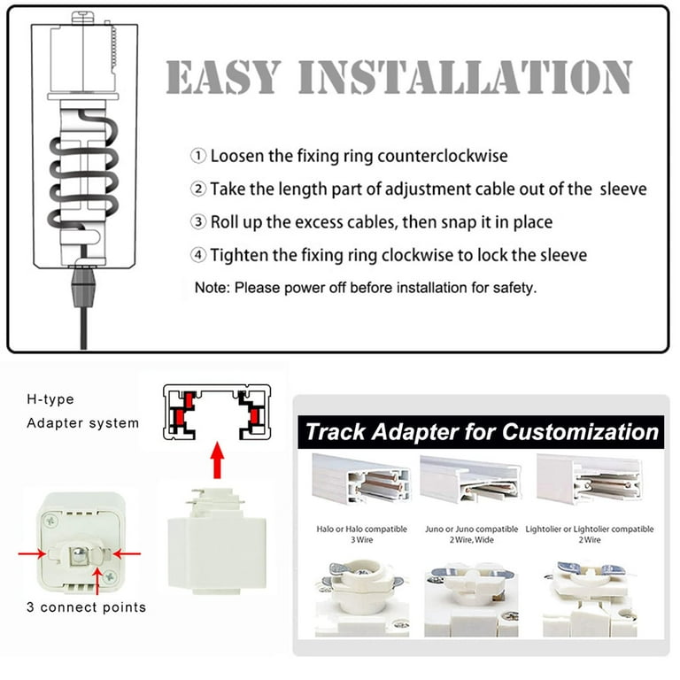 H Track Lighting Pendant Adapter