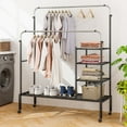Costway Rolling Clothes Drying Rack Double Rods Garment Rack with ...