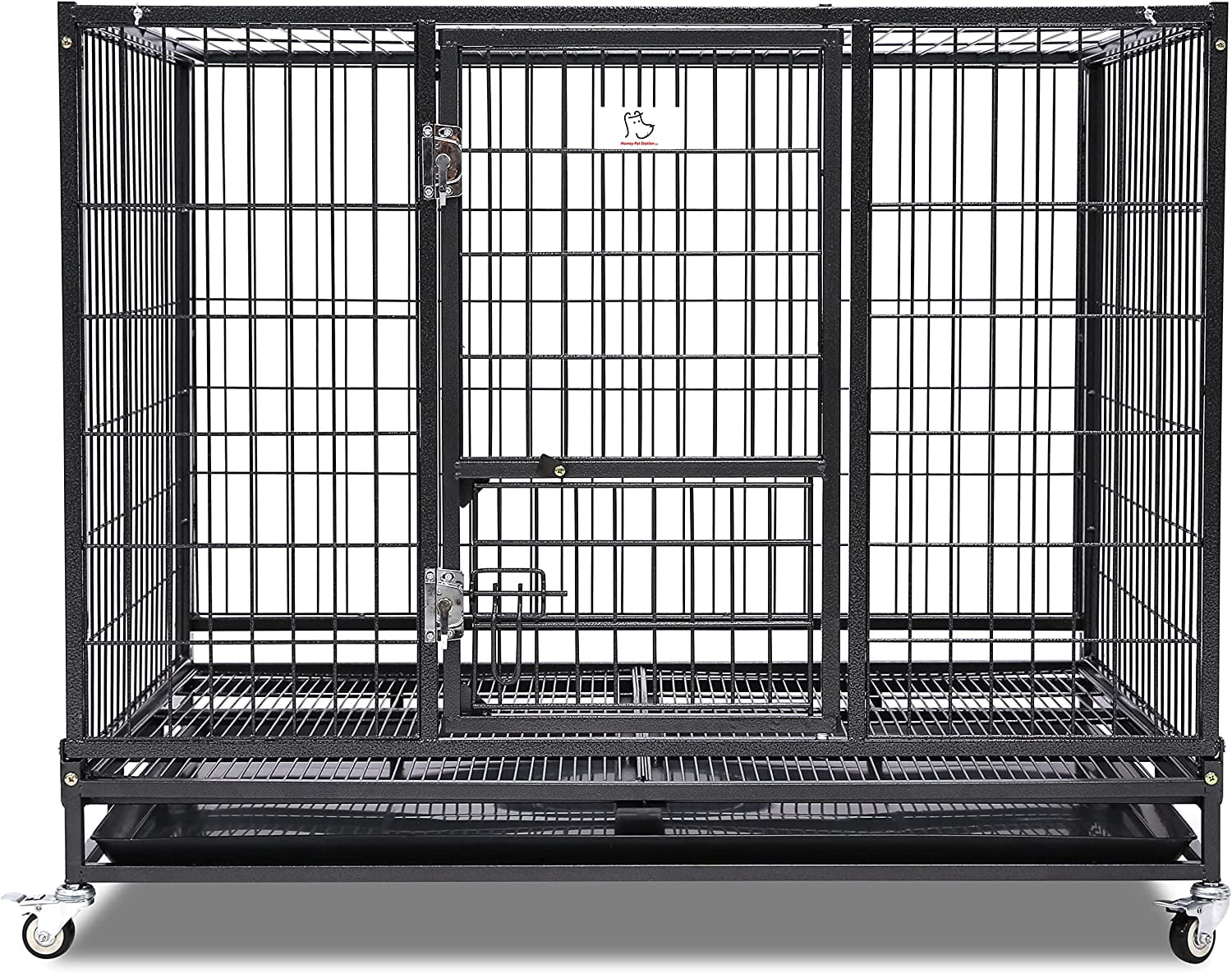 Homey Pet Stackable Dog Cage with Wheel, Divider, & Tray, 43"L x 29"W x ...