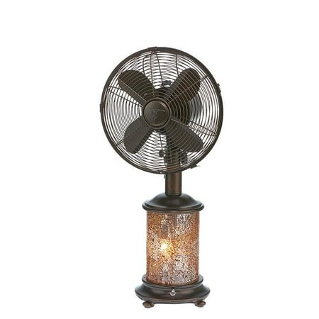 Deco Breeze DBF6135 Mosiac Glass Honey Amber Table Fan & Light - Walmart.ca