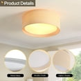 LEDET 15.7 in. Beige White Ceiling Light Rattan Weaving Shade Home ...