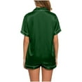Patlollav Womens Clearance Women Silk Satin Pajamas Set Two Piece