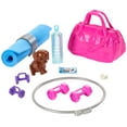Barbie Fitness Set with Red-Haired Doll, Puppy, and 9 Accessories ...