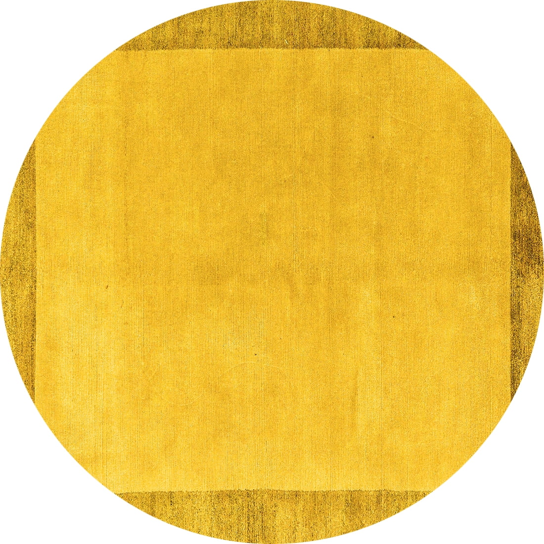 Ahgly Company Machine Washable Indoor Round Solid Yellow Modern Area ...