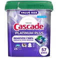 Cascade Platinum Plus Dishwasher Pods, Fresh, 57 Count plus Tide PODS ...