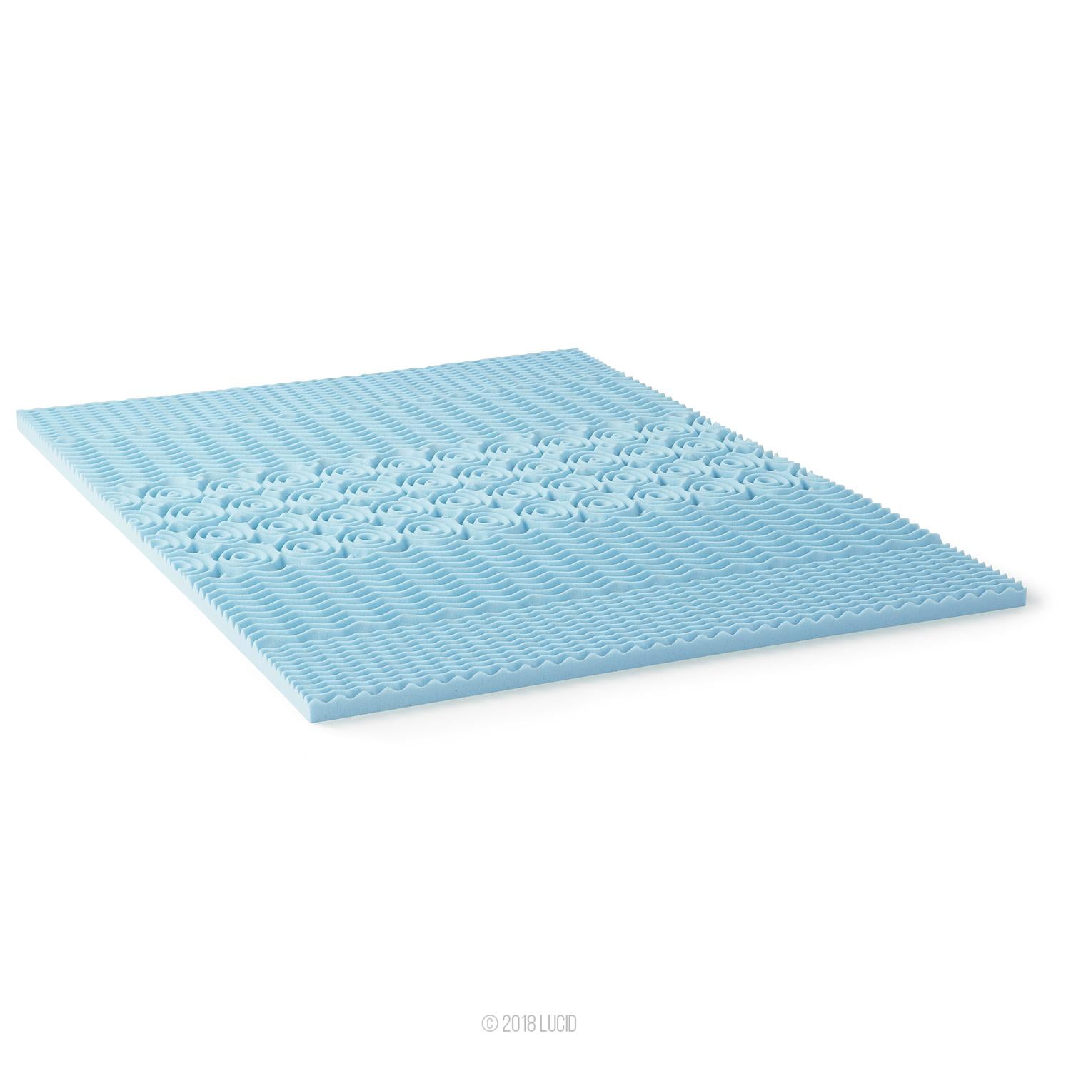 Colchoneta Topper Lucid Memory Foam Fusión de Gel Azul Cielo Queen ...