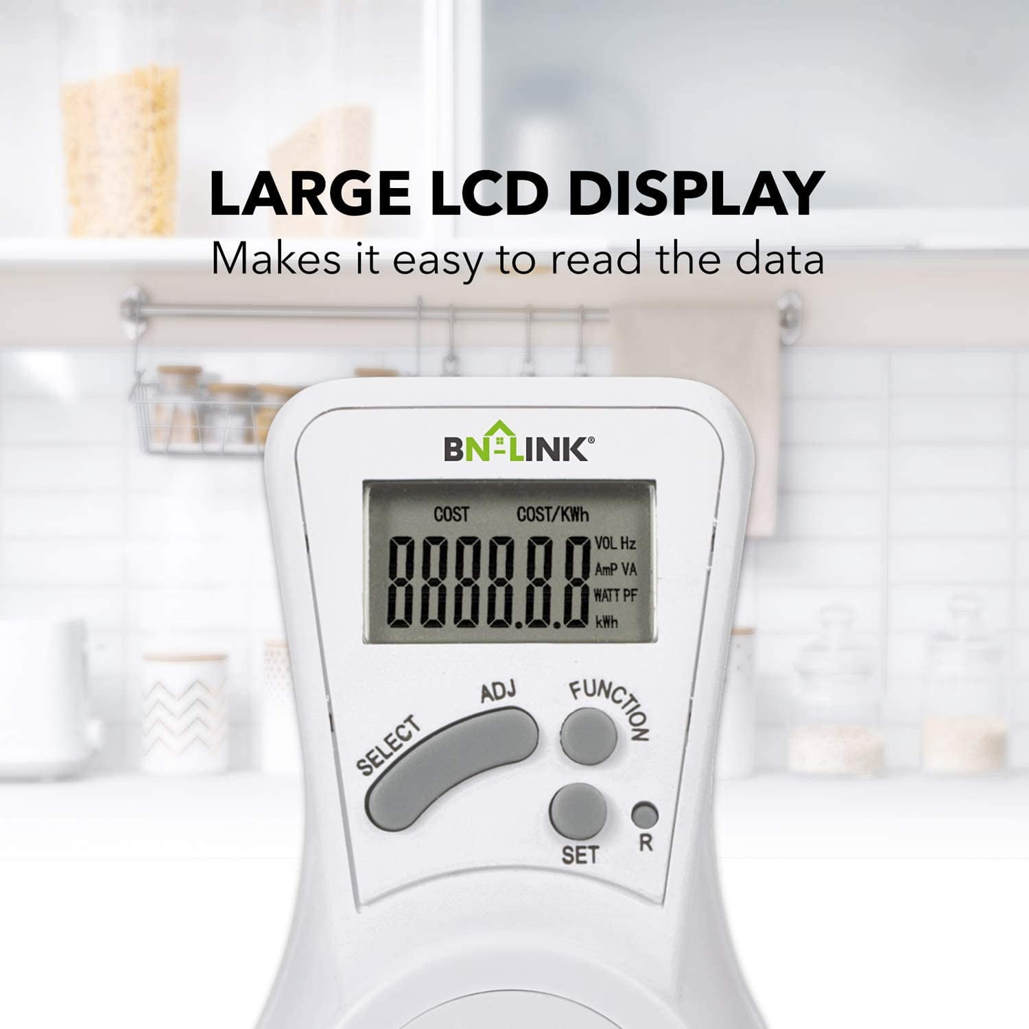 Buy BN-LINK LCD Plug in Power Energy Meter Voltage Amps Electricity ...