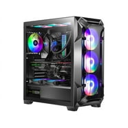 DIYPC ARGB-Q3-W White USB3.0 Tempered Glass Micro ATX Gaming Computer ...