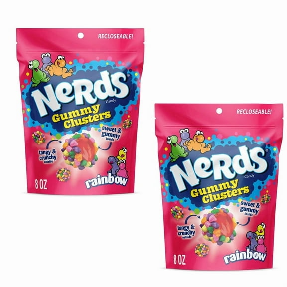 NERDS Gummy Clusters Candy, Berry Punch Rush, Crunchy and Gummy, 8 oz ...