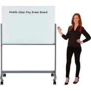 Global Industrial 72"W x 48"H Mobile Glass Board - Walmart.com