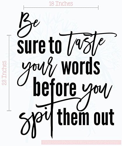 Taste Your Words Before You Spit Them Out Vinyl Letters Decals Wall ...