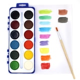 18 Set Bulk Watercolor Paint Pack with Wood Brushes 12 Washable Colors ...