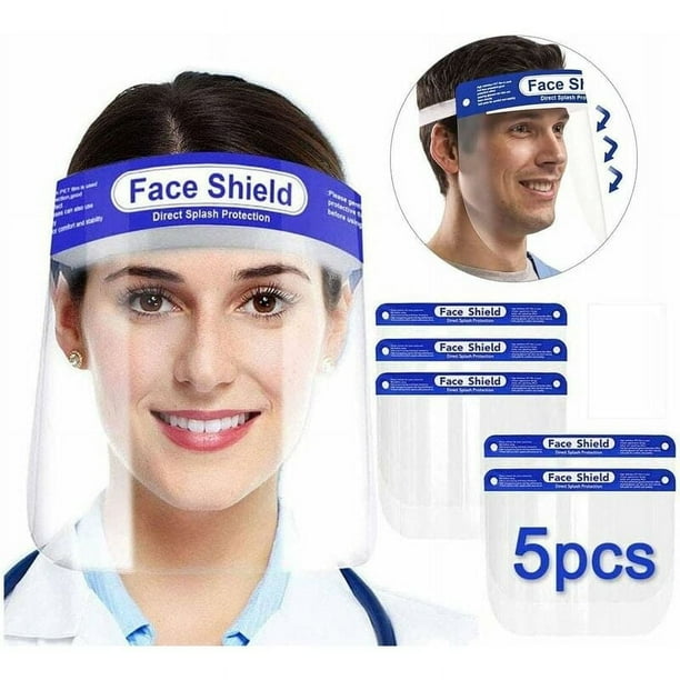 Protector facial transparente con película protectora, arnés de cabeza ...