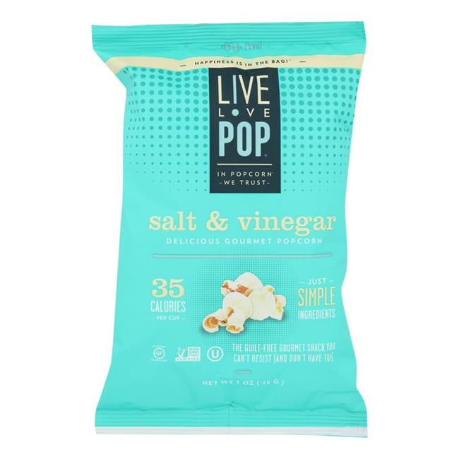 Live Love Pop 2446383 1.0 oz Salt & Vinegar Popcorn, Case of 24 ...