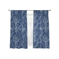 Abstract Branches Navy Blue Sheer Curtains 2 Panels Set Modern ...