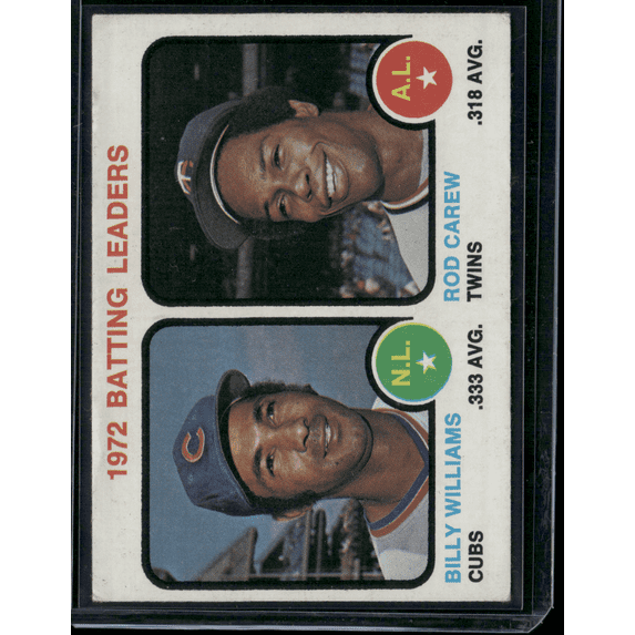 1973 Topps ROD CAREW/BILLY WILLIAMS #61 1972 Batting Leaders Edge Crush ...