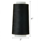 Hello Hobby Black 100% Polyester Overlocking Thread, 3000 Yards for Sewing Machines and Sewing ...