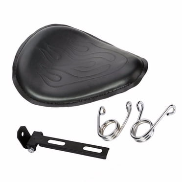 REAL Genuine Leather Black SOLO Spring Seat HARLEY DAVIDSON Softail ...