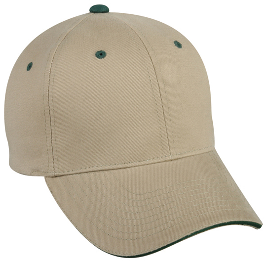 Outdoor Cap GL-845 Contrasting Sandwich, Button and Eyelets-Khaki/Dark ...