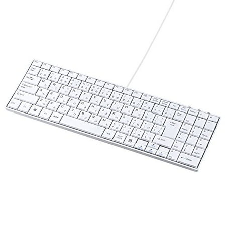 Sanwa Supply USB Slim Keyboard Pantograph with Numeric Keypad White SKB ...