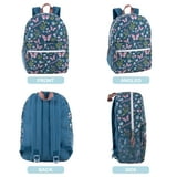 17 Inch Floral Multipocket Backpack with Side Mesh Pockets in Butterfly ...