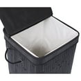 BirdRock Home Bamboo Square Laundry Hamper with Lid and Cloth Liner ...