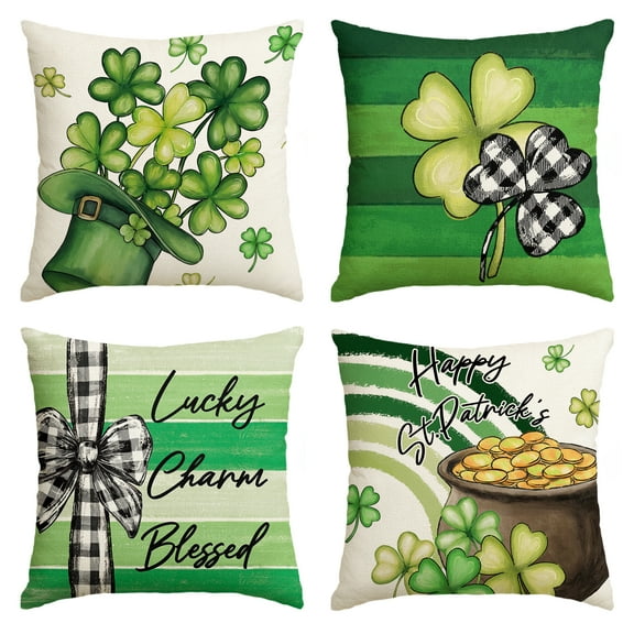 Costeam St Patrick's Day Basic Pillow Cover，Soft Polyester Cushion Case ...