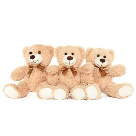 Toys Studio 3-Pack Teddy Bear, 3 Tan Cute Plush Stuffed Animals, 13.8 ...