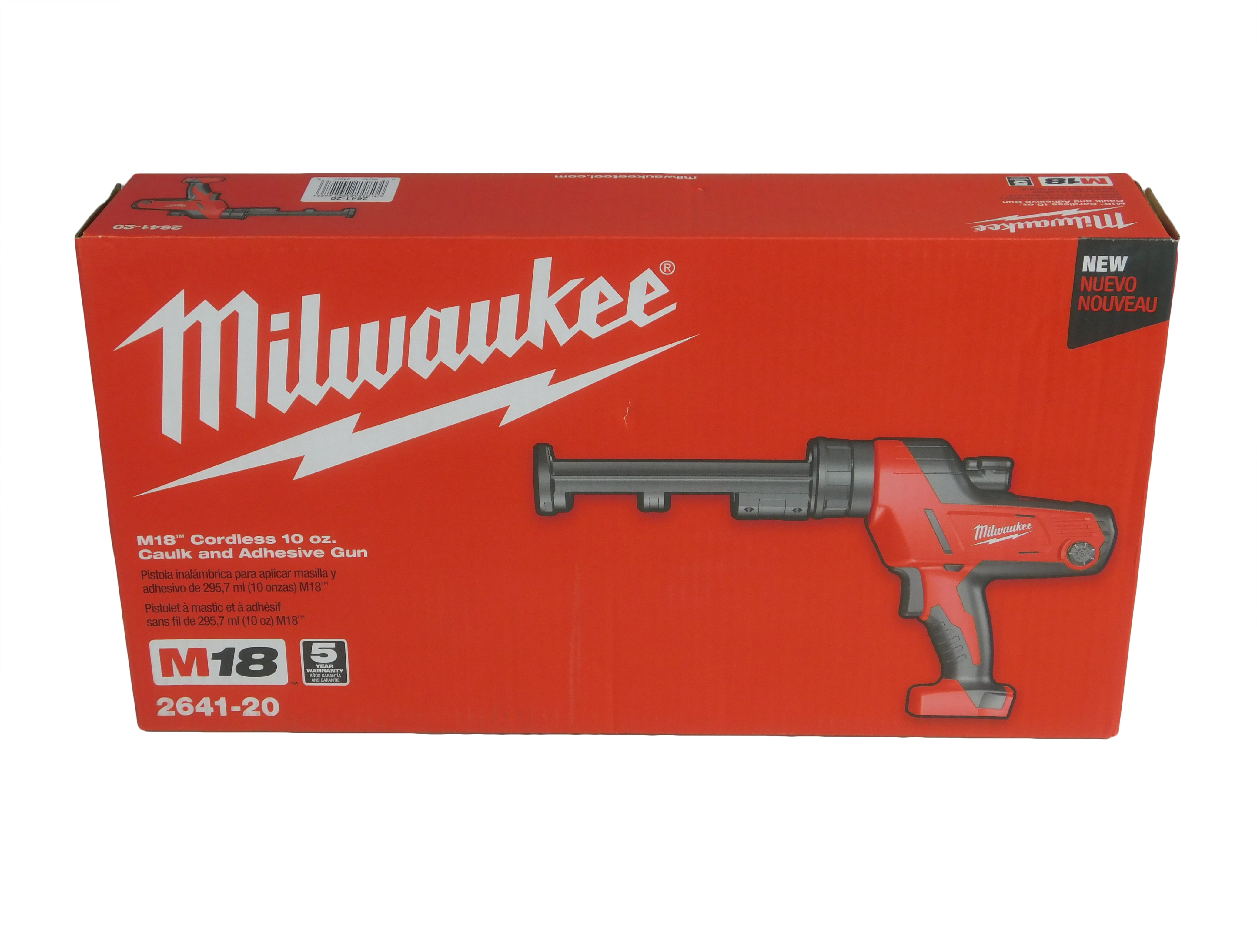 New Milwaukee 2641-20 M18 18 Volt Cordless 10oz Caulk & Adhesive Gun ...