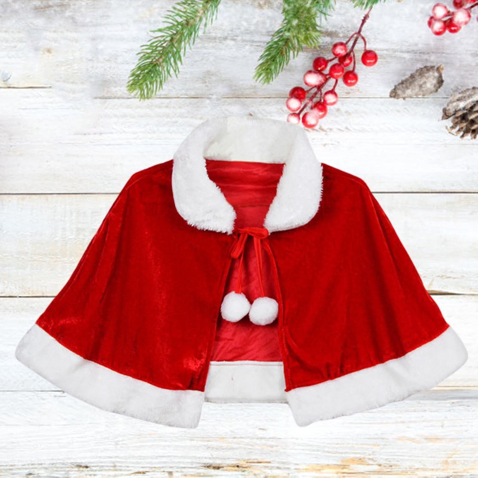 Capa de Navidad para mujer y niña, traje cálido de terciopelo grueso ...
