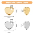 120Pcs 2 Colors 201 Stainless Steel Charms Stamping Blank Tag Heart ...