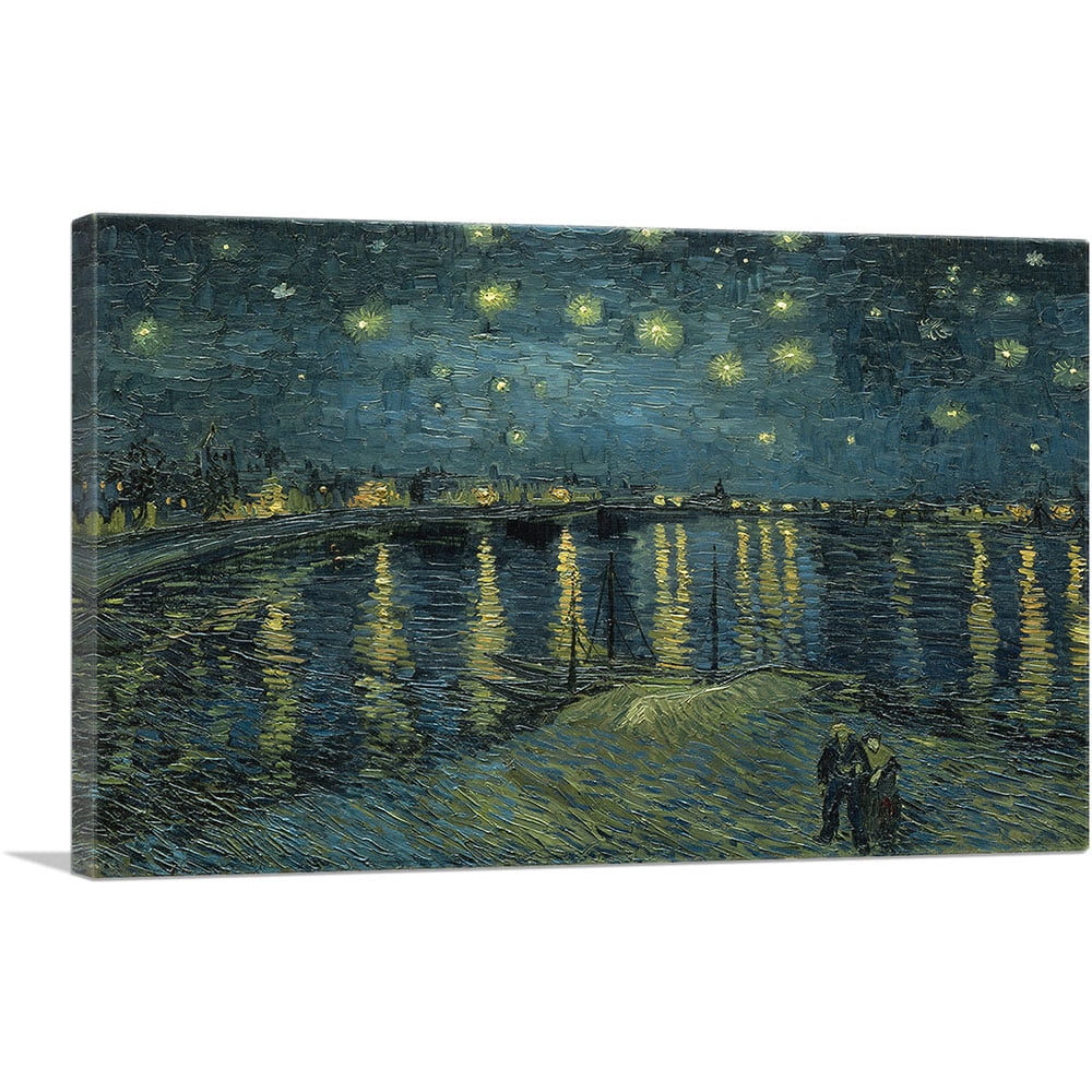 ARTCANVAS Starry Night Over the Rhone 1888 Canvas Art Print by Vincent ...