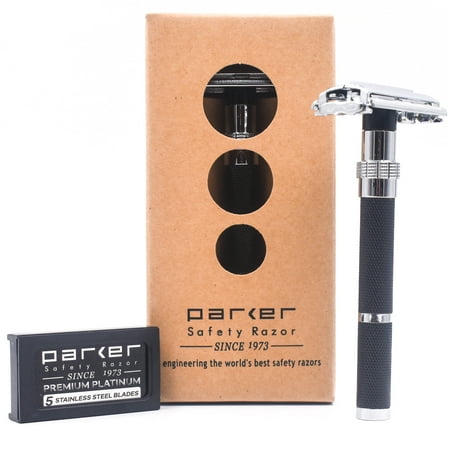 Parker 96R - Long Handle Butterfly Open Double Edge Safety Razor & 5 ...