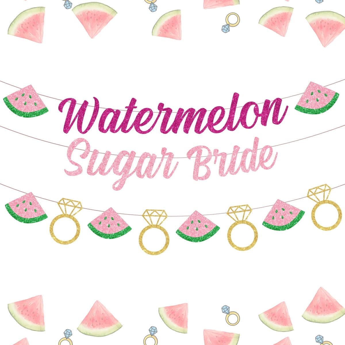 Summer Watermelon Bridal Shower Decorations, Hot Pink Watermelon Sugar ...