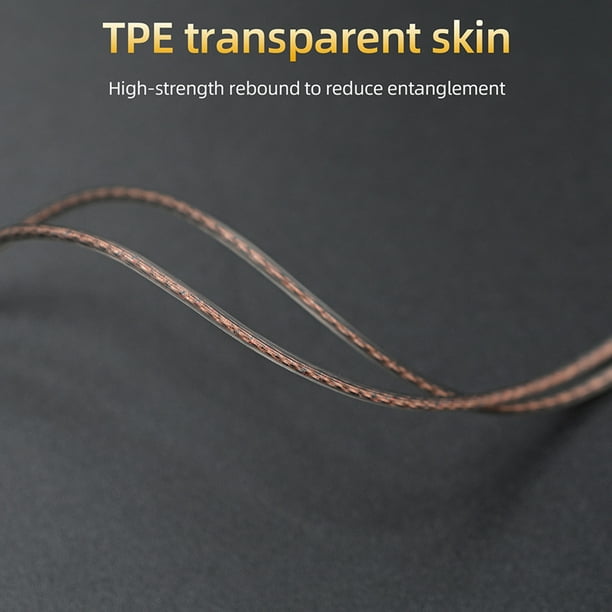 Audífonos Cable trenzado de cobre de alta pureza para para cable KZ/CCA ...