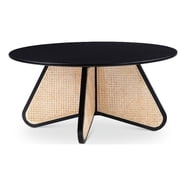 Meridian Furniture Doma Round Matte Black Metal Coffee Table with Glass ...