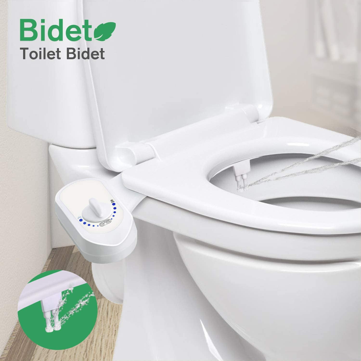 Bidet Luxury Fresh Water Self-Cleaning Non-Electric Bidet Toilet Seat ...