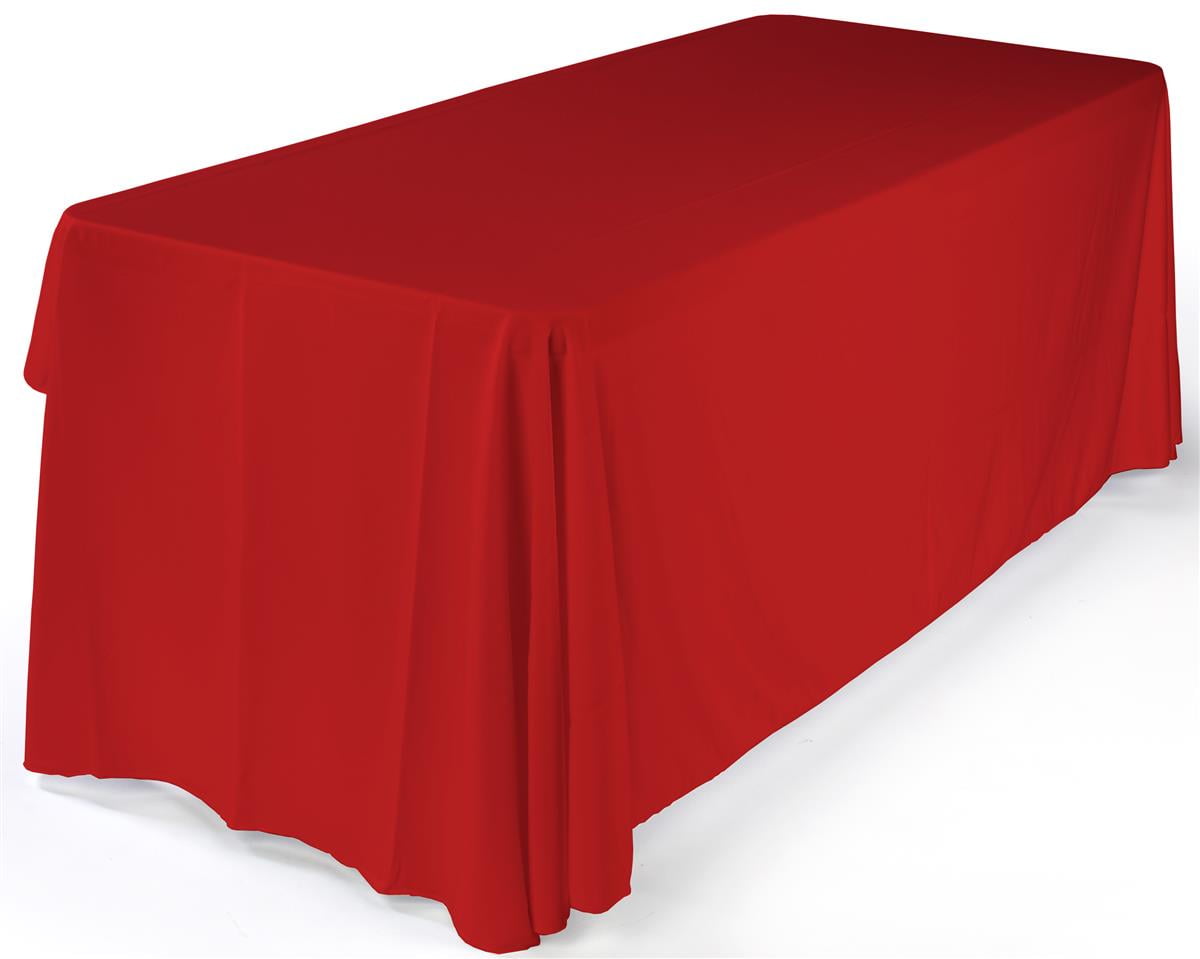 Red Tablecloth for 6 Foot Rectangular Tables, Drapes over 3 Sides ...