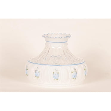 Aladdin Amethyst Rose Flower Glass Oil Lamp Shade Clear Top 10 inch ...