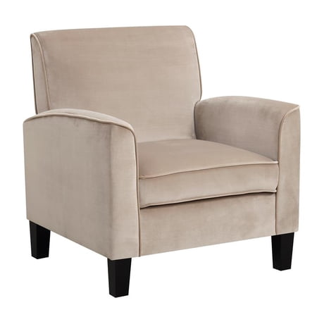 HomeFare Welt Edge Accent Arm Chair in Soft Camel Brown Fabric ...