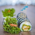100pcs Blue Fish-Shaped Disposable Skewers - Eco-Friendly Bamboo Picks ...