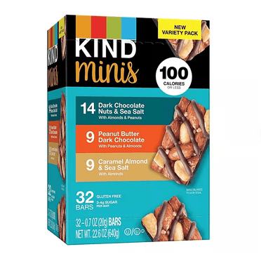 Kind Snacks Minis Variety Pack, 32 Count, 0.7 oz - Gluten-Free, Healthy ...