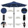 Sun-Ray, Patio Solar Umbrella, 9 FT with 32 LED Lights, Navy - Walmart.com