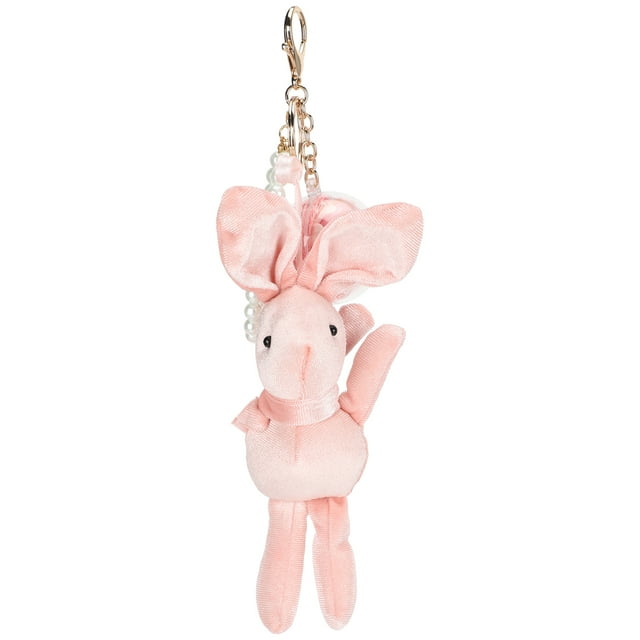 Cute Key Chain Fluffy Rabbit Simulation Flower Keyring Pendant Decor ...