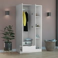 Shunda K 71H" with 1-Drawer and 4-Tier Open Shelves, 2 Doors, White ...