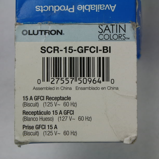 Lutron Scr-15-Gfci-Bi Satin Colors 15A Gfci Electrical Socket ...
