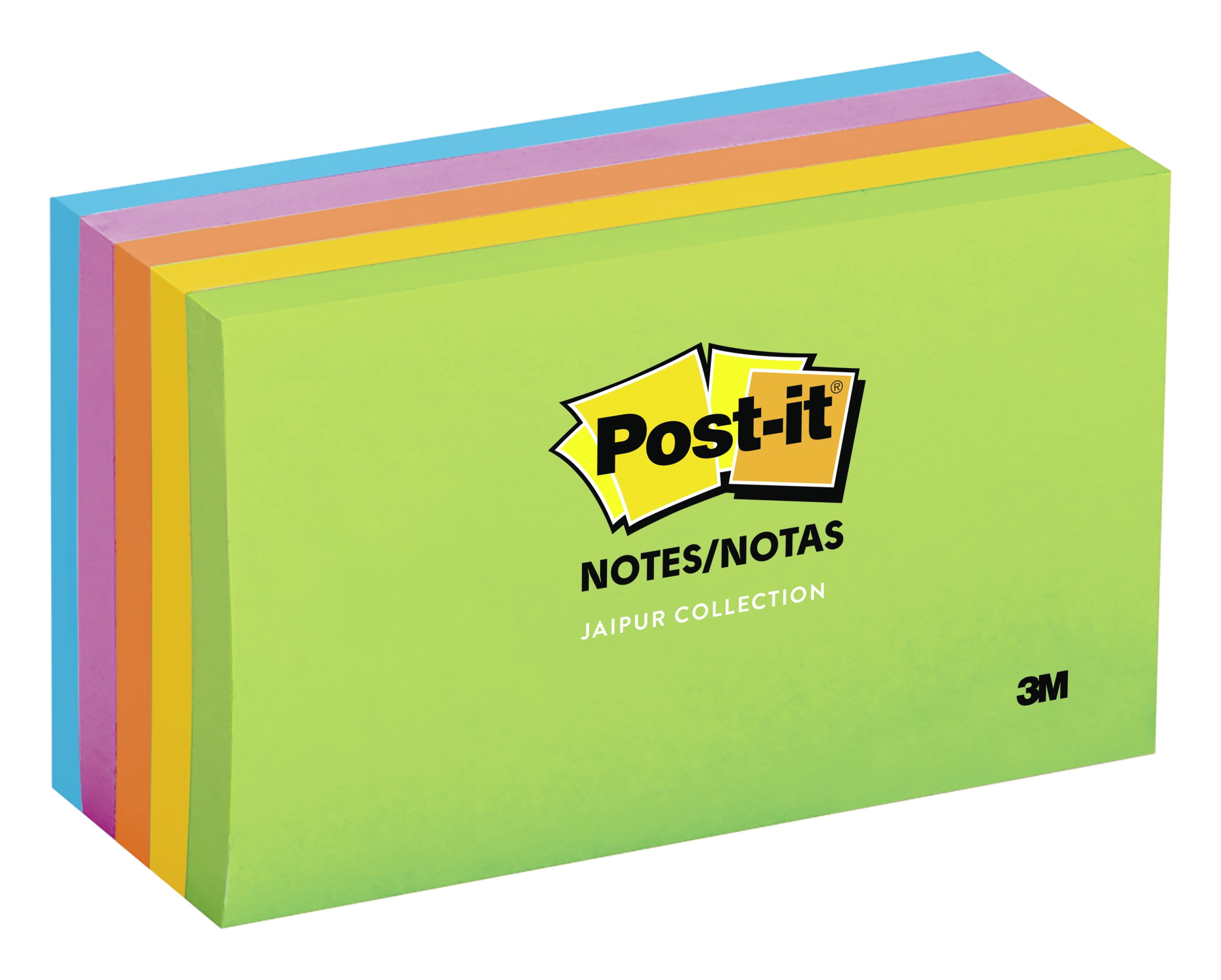 Post-it Original Sticky Notes, 3 in x 5 in, Jaipur Color Collection, 5 ...