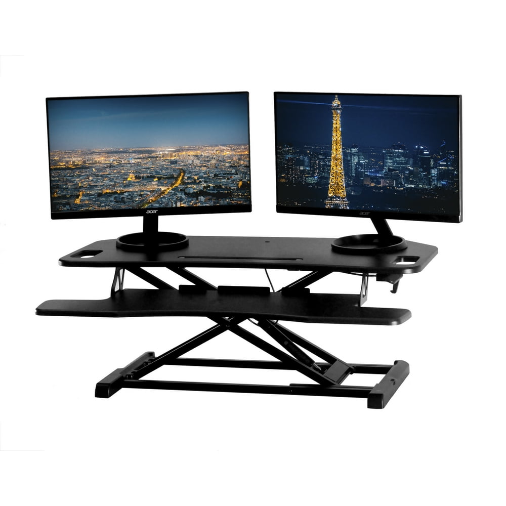 TechOrbits Height Adjustable Stand Up Desk - 37" Corner Standing Desk ...