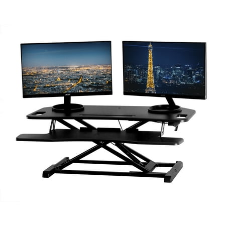 TechOrbits Height Adjustable Stand Up Desk - 37" Corner Standing Desk ...