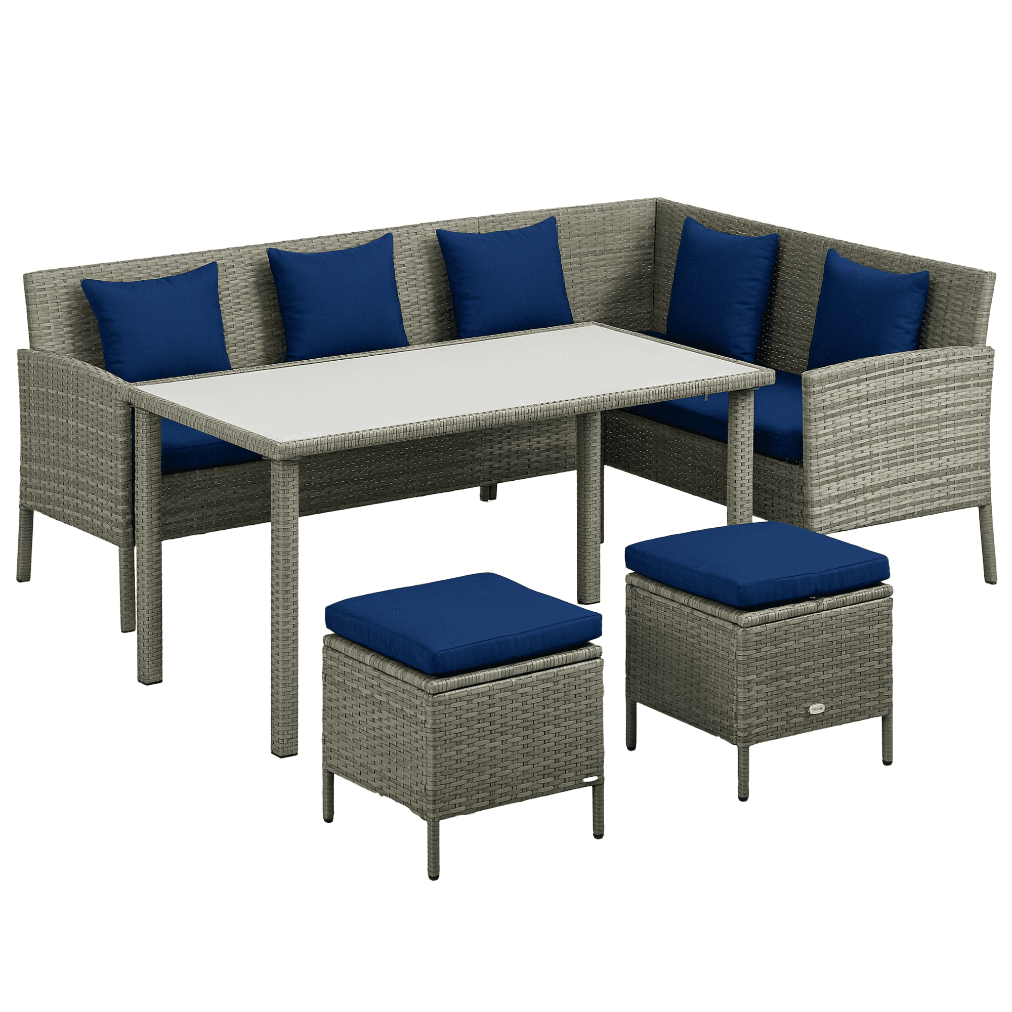 Click here for Outsunny 5 Pieces Wicker Patio Furniture Set With... prices